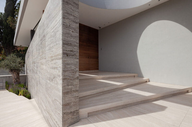 Tranquil Travertine — Majestic Entrance